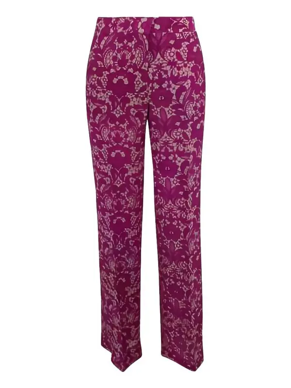 GIANLUCA CAPANNOLO Floral Straight Leg Trousers - Pink