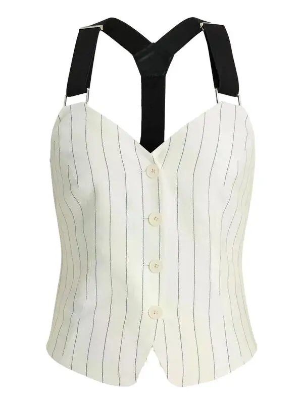 Ralph Lauren Striped Bustier Top - White
