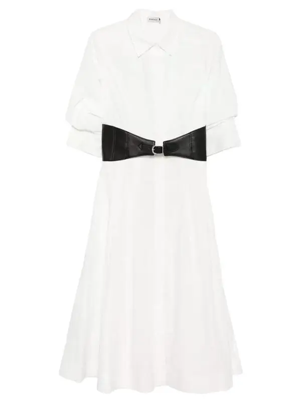 Simkhai Belted Midi Shirt Dress - White