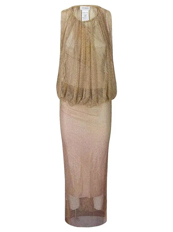 Sportmax Layered Mesh Long Dress - Neutrals