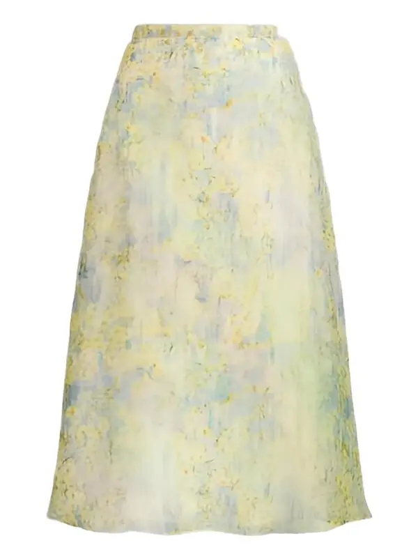 Alberta Ferretti Floral-print A-line Skirt - Yellow