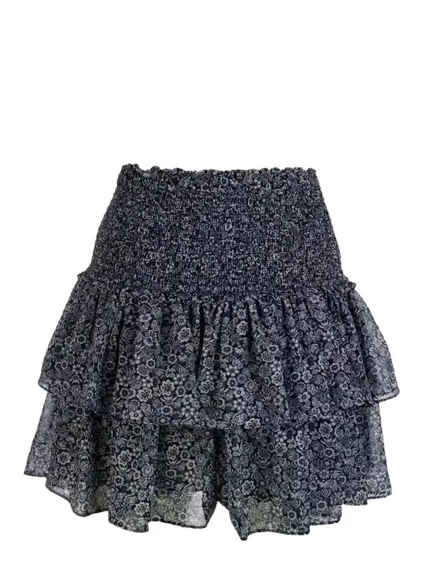 Michael Kors Floral-pattern Ruffled Skirt - Blue