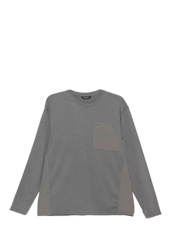 HIKING PATROL Pocket Longsleeve Panelled T-shirt - Grey