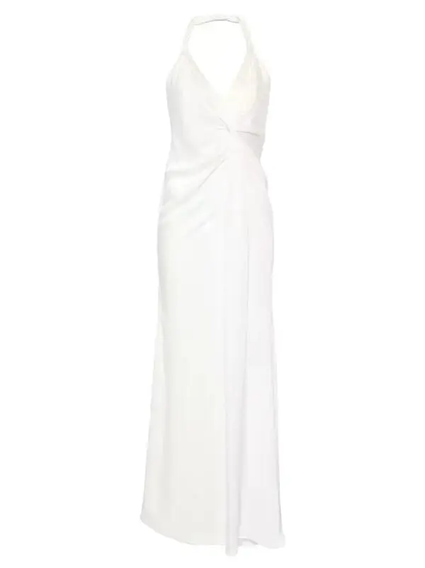 ELEH Twisted Halterneck Maxi Dress - White