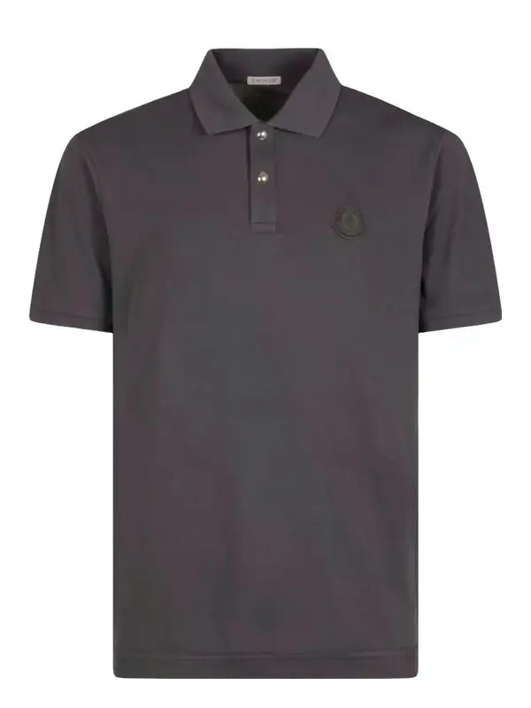 Moncler Logo-patch Cotton Polo Shirt - Grey