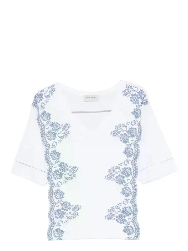 ERMANNO FIRENZE Floral-print T-shirt - White