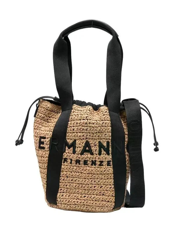 ERMANNO FIRENZE Medium Logo Bucket Bag - Neutrals