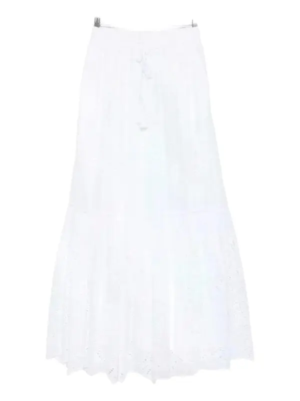 ERMANNO FIRENZE Eyelet Drawstring Skirt - White
