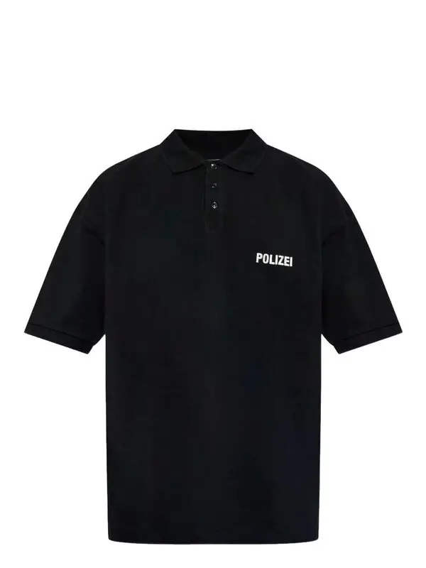Vetements Short Sleeve Polo T-shirt - Black