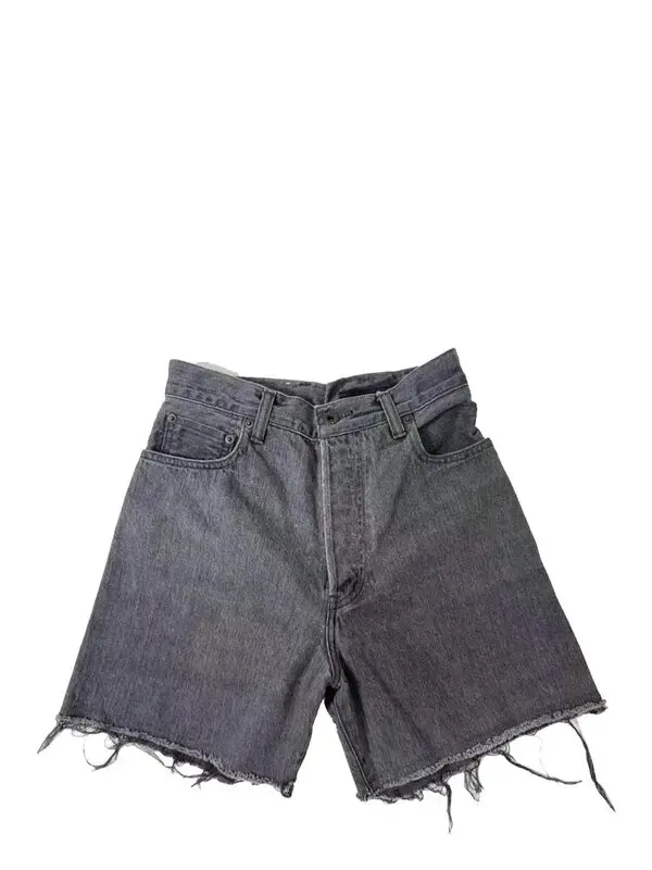 KURO Crossed Denim Shorts - Grey