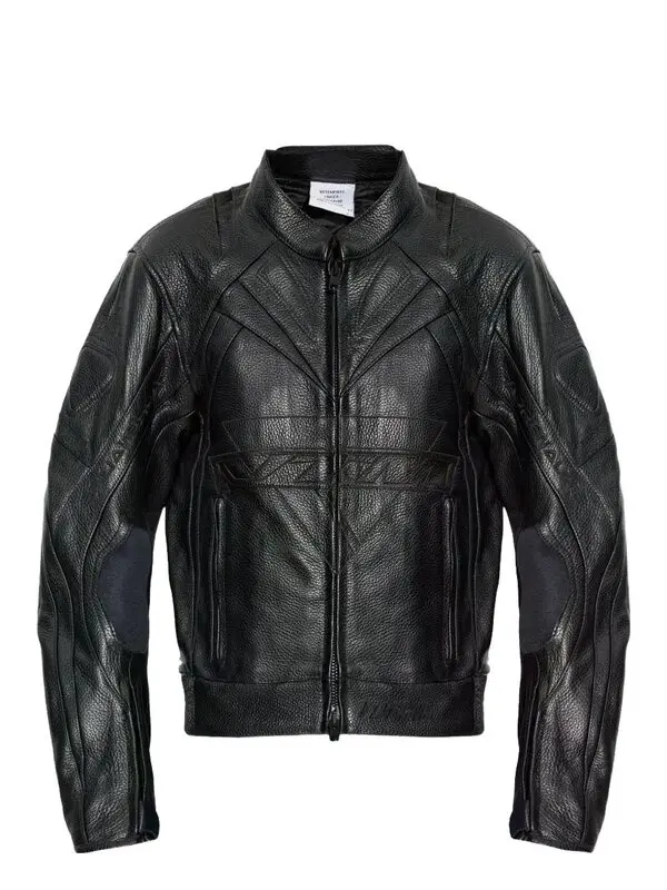 Vetements Patterned Leather Jacket - Black