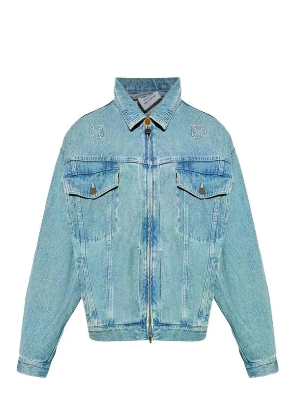 Vetements Logo-print Denim Jacket - Blue