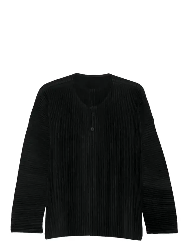 Issey Miyake Mc February Button Pleated T-shirt - Black