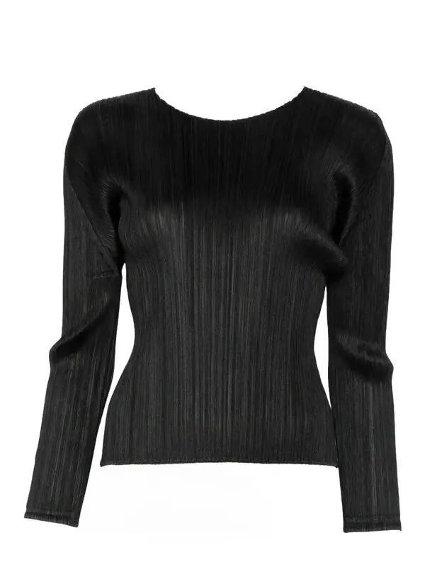 Issey Miyake Pleated Top - Black