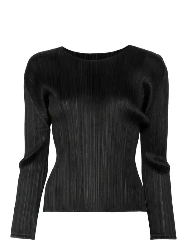 Issey Miyake Pleated Top - Black