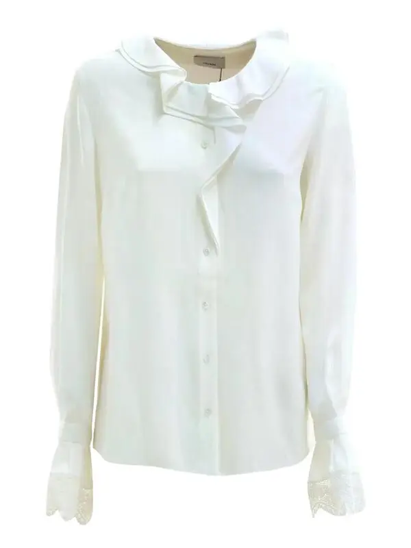 Erdem Ruffled Lace Shirt - White