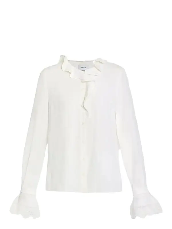 Erdem Ruffled Lace Shirt - White