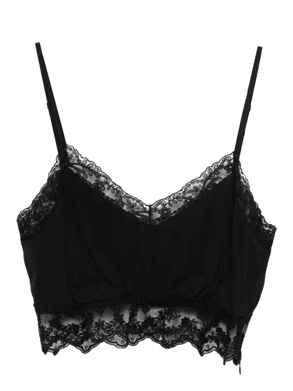 Simone Rocha Lace-trim Top - Black