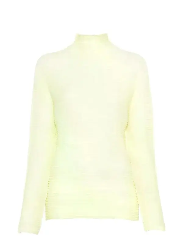 Issey Miyake Ribbed Roll-neck Blouse - Yellow
