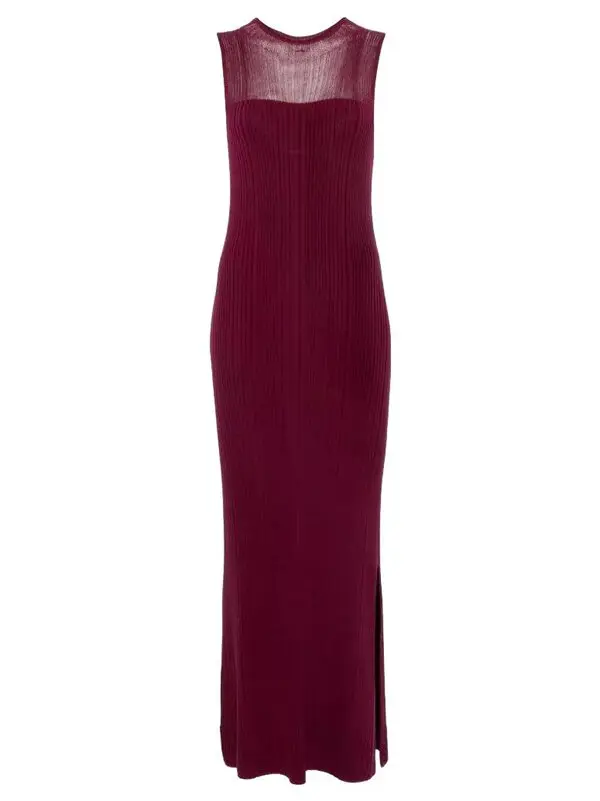 Eric Bompard Ribbed Maxi Dress - Purple