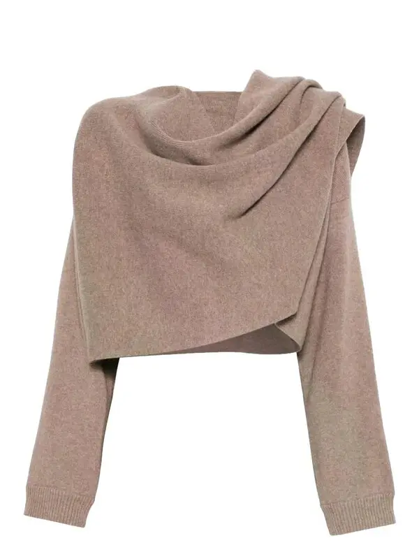 Magda Butrym Draped Long-sleeve Cardigan - Neutrals