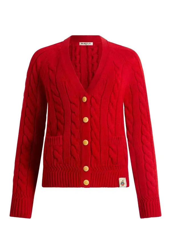 Bally Cable-knit Buttoned Cardigan - Red