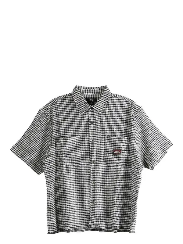 StÜssy Crinkled Checked Short-sleeve Shirt - White