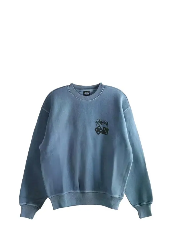StÜssy Dice Pigment Dyed Crewneck Sweatshirt - Blue