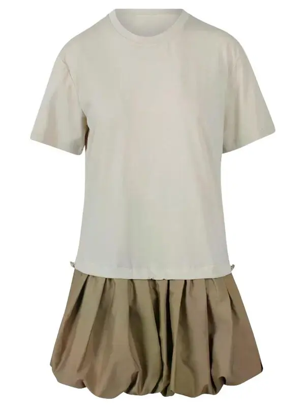 JOVONNA T-shirt Bubble Mini Dress - Neutrals