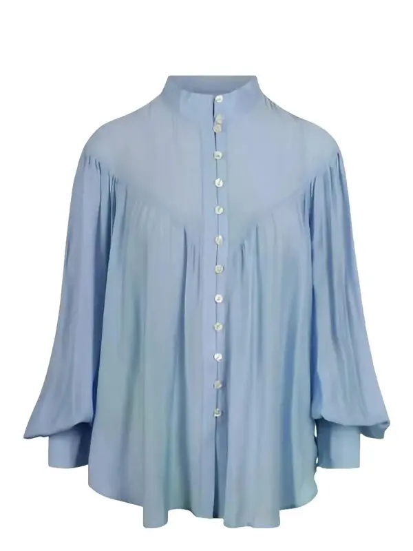 JOVONNA Buttoned Blouse - Blue