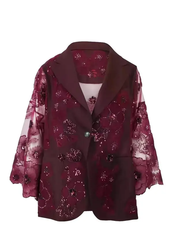 Antonio Marras Floral Beaded Jacket - Purple