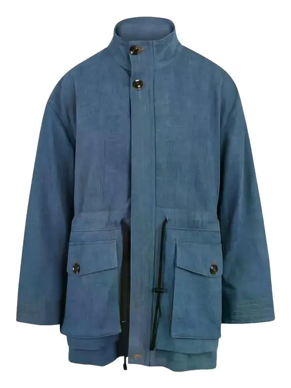 JOVONNA Lyris Button Flap Pocket Jacket - Blue