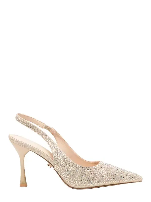 TWENTY FOURHAITCH Embellished Slingback Pumps - Gold