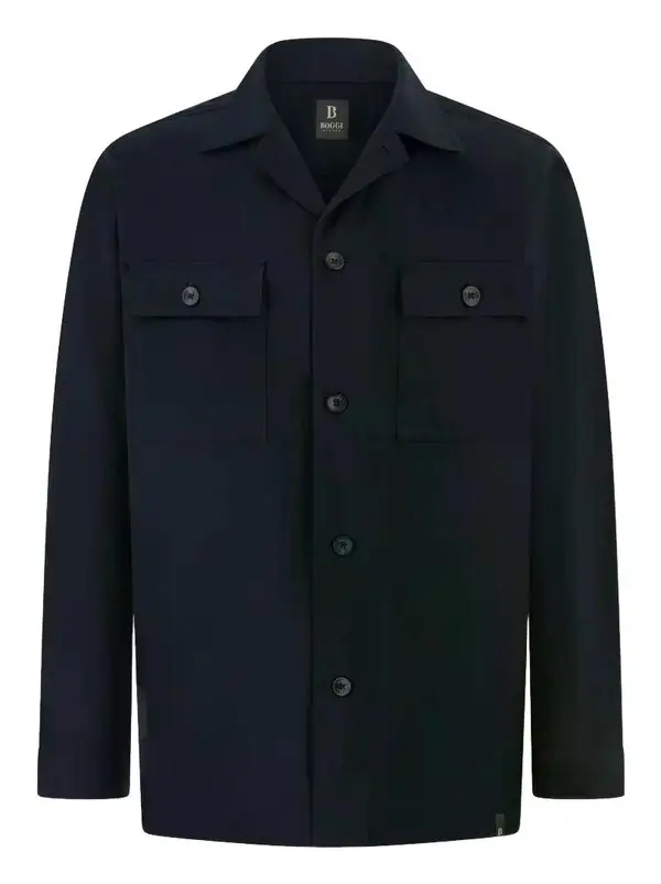 Boggi Milano Open-collar Shirt - Blue