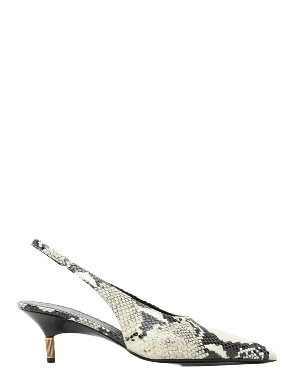 Khaite Bella Python-embossed Leather Slingback Pumps - Neutrals