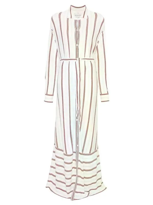 Eric Bompard Striped Maxi Shirt Dress - White