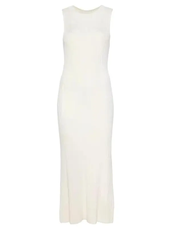 Eric Bompard Ribbed Midi Dress - Neutrals