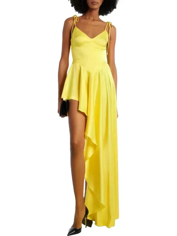 David Koma Draped Asymmetric Dress - Yellow