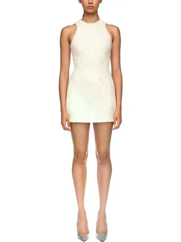 David Koma Sequin-embellished Mini Dress - Neutrals