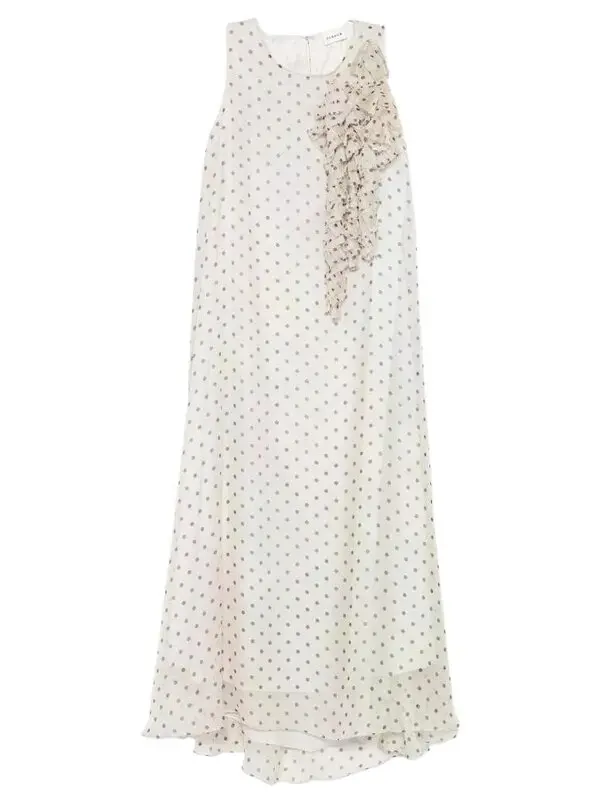P.a.r.o.s.h Polka-dot Midi Dress - Neutrals