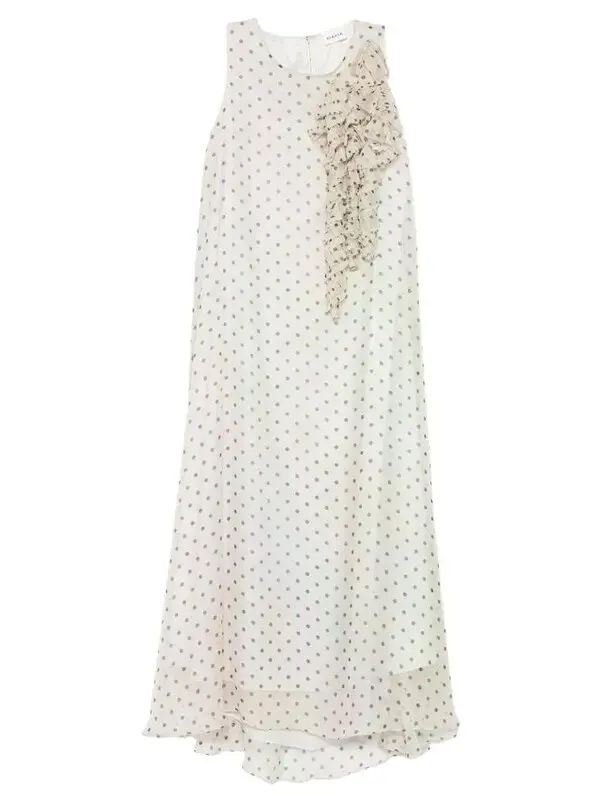 P.a.r.o.s.h Polka-dot Midi Dress - Neutrals