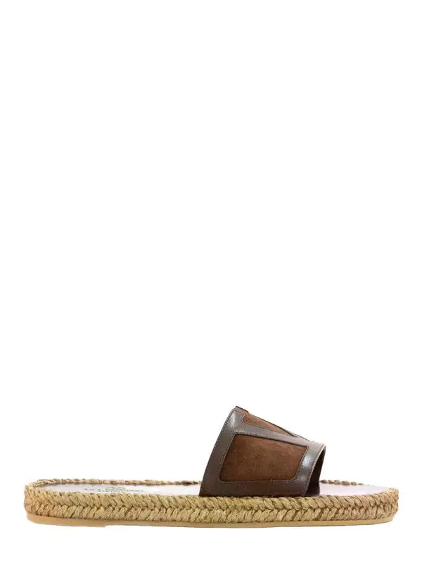 Valentino Garavani V-logo Espadrille Sandals - Brown