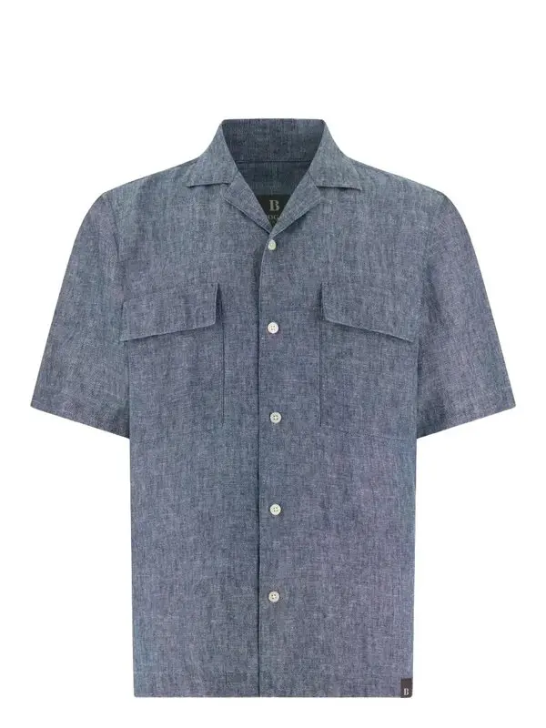Boggi Milano Camp Collar Shirt - Blue