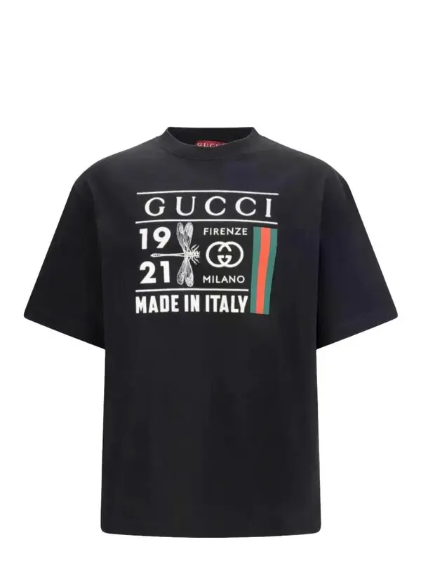 Gucci Dragonfly Printed T-shirt - Black