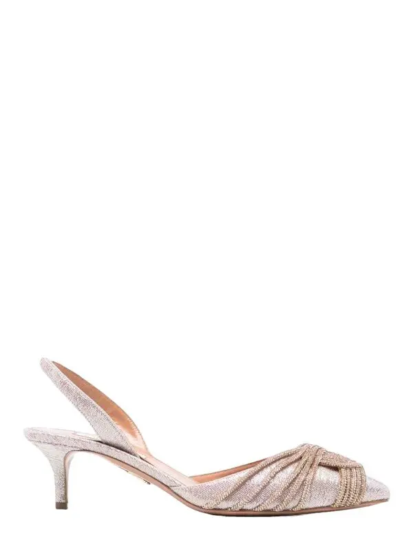 AQUAZZURA Point-toe Embellished Slingback Sandals - Pink