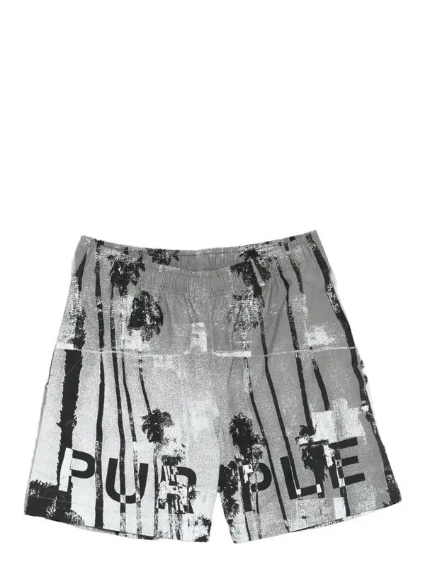 PURPLE BRAND Mirage All Around Palm Print Shorts - Grey