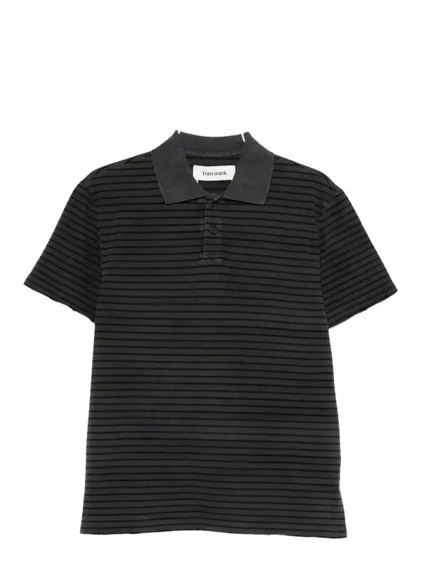 TONYWACK Striped Polo Shirt - Grey