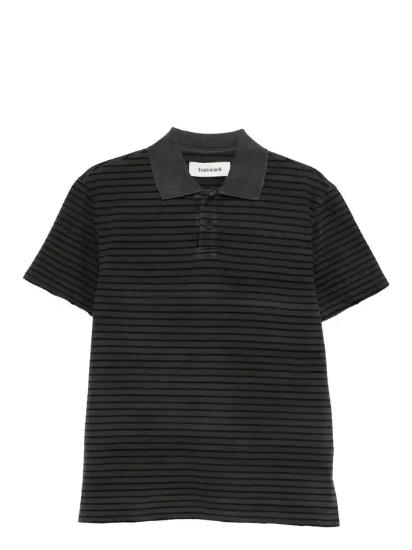 TONYWACK Striped Polo Shirt - Grey