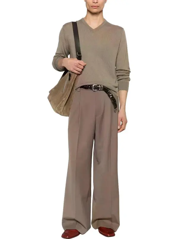 TONYWACK Pleated Tailored Trousers - Brown