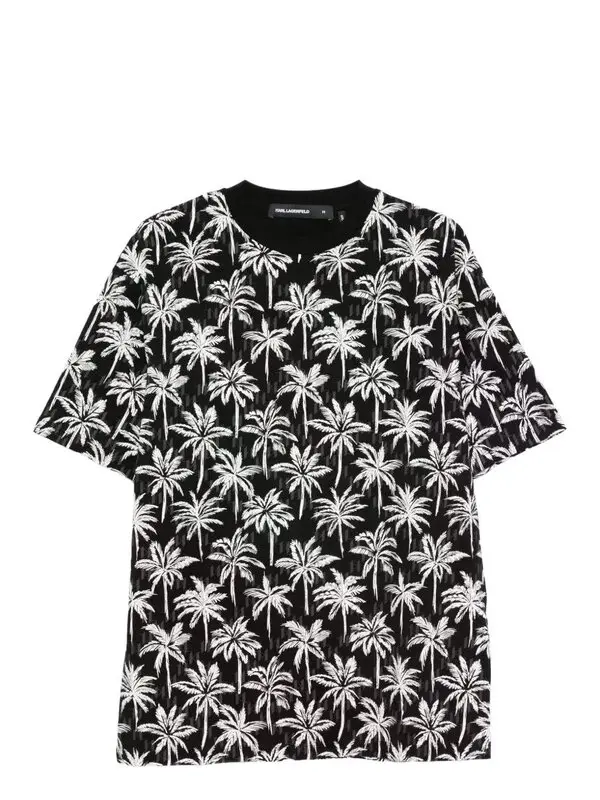 Karl Lagerfeld Palm-print T-shirt - Black